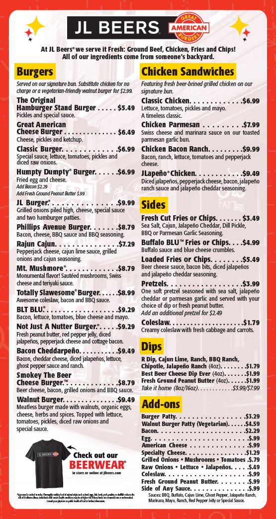 Menu - JL Beers Sioux Falls